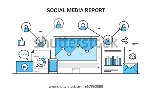 Vector Concept Social Media Report Analytics Stock Vector (Royalty Free ...