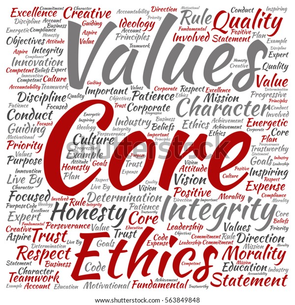 Vector Conceptual Core Values Integrity Ethics Stock Vector (Royalty ...