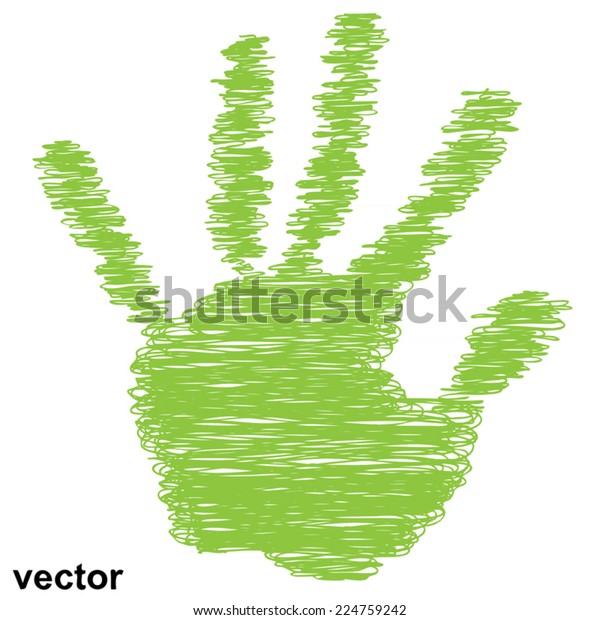 Vector Conceptual Green Painted Drawing Hand Stock Vector (Royalty Free ...