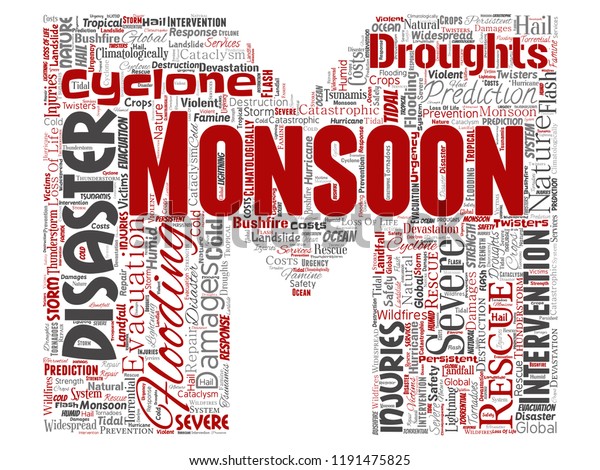 Vector Conceptual Monsoon Dangerous Weather Letter Stock Vector ...