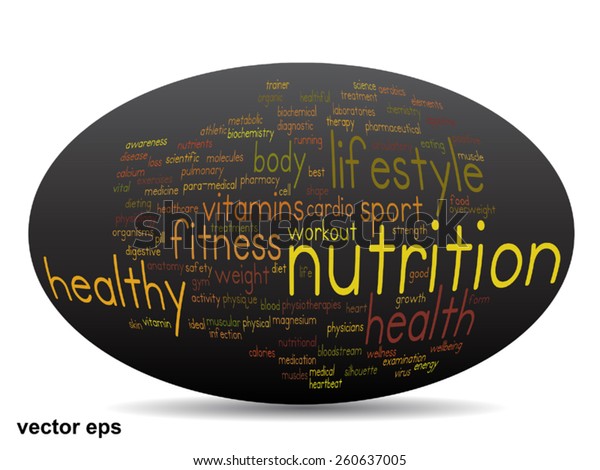 Vector Conceptual Oval Abstract Word Cloud Stock Vector (Royalty Free ...