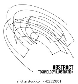 Vector Connect Circle Lines Illustration Outline: vector de stock ...