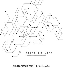Vector Connect Lines Dots Hexagon Abstract Stock Vector (Royalty Free ...