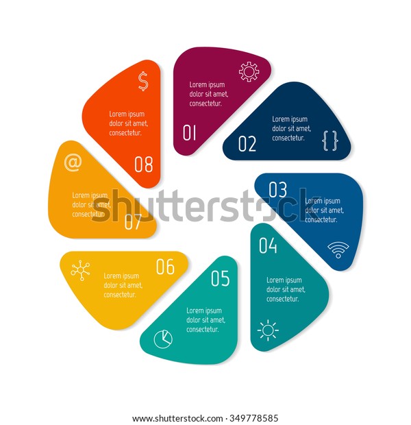 Vector Connected Infographic Diagram Circular Chart Stock Vector ...
