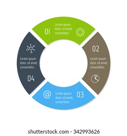 Vector Connected Round Infographic Diagram Circular Stock Vector ...