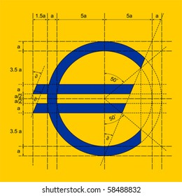 Vector Construction Illustration Euro Symbol Stock Vector (Royalty Free ...