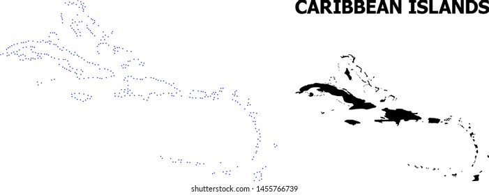 Vektor Stok Net Vector Map Caribbean Islands Linear (Tanpa Royalti ...