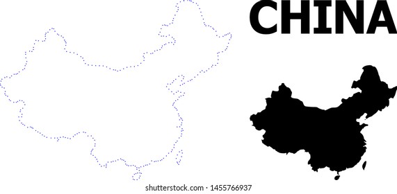 Vector Contour Map China Name Map Stock Vector (Royalty Free ...