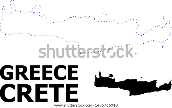 Vector Contour Map Crete Island Name Stock Vector (Royalty Free ...