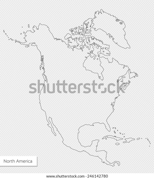 Vector Contour Map North America Isolated Stock Vector (Royalty Free ...