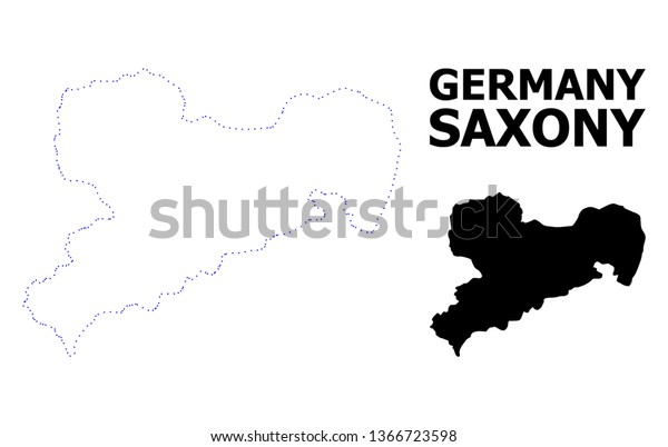 Vector Contour Map Saxony State Name Stock Vector (Royalty Free ...