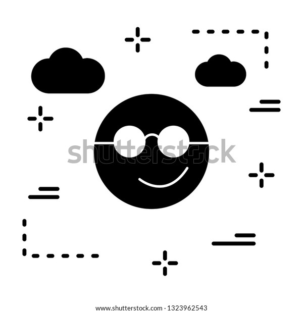 Vector Cool Emoji Icon Stock Vector (Royalty Free) 1323962543