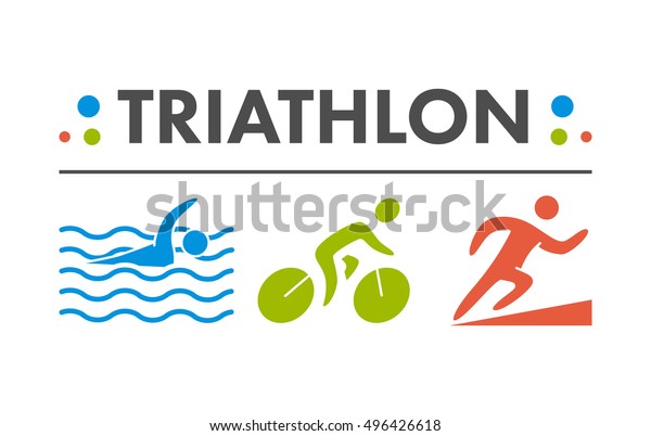 Vector Cool Logo Triathlon Icon Triathletes Stock Vector (Royalty Free ...