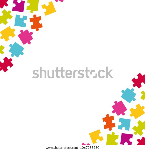 Vector Corners Colorful Jigsaw Puzzle Pieces Stock Vector (Royalty Free ...