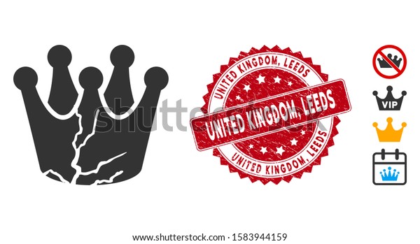 Vector Corrupted Monarchy Icon Corroded Round Stock Vector (Royalty ...