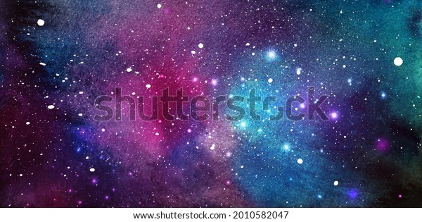 Vector Cosmic Illustration Beautiful Colorful Space Stock Vector ...