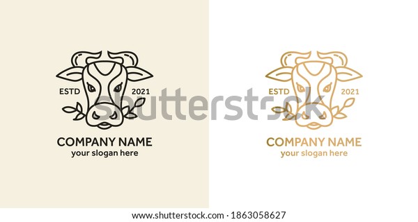 Diseño del logotipo de vaca vectorial.: vector de stock (libre de ...