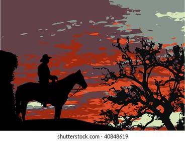 Vector Cowboy Grunge Stock Vector (Royalty Free) 40848619 | Shutterstock