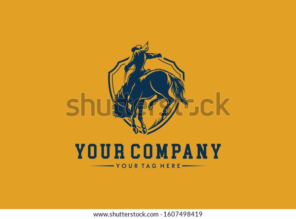 Vector Cowboy Rodeo Logo Stock Vector (Royalty Free) 1607498419