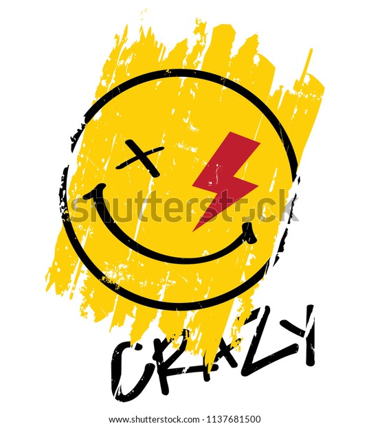Vector Crazy Face Emoji Yellow Face 库存矢量图（免版税）1137681500 | Shutterstock