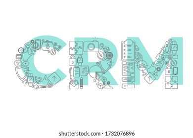 Vector Creative Illustration Crm Word Lettering Stock Vector (Royalty ...