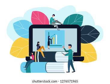Vector Creative Illustration Distance Learning Online Stock Vector ...