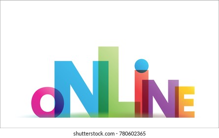 Vector Creative Illustration Online Word Stock Vector (Royalty Free ...