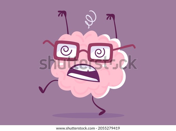 Vector Creative Illustration Tired Pink Human Stock Vector (Royalty ...