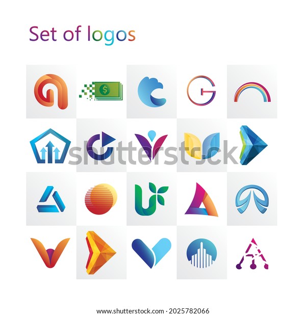Vector Creative Set Abstract Modern Logos Stock Vector (Royalty Free ... Vector Creative Set Abstract Modern Logos Stock Vector (Royalty Free ...