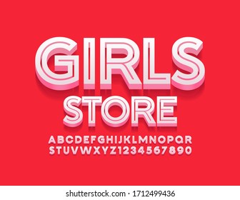 Vector Creative Sign Girls Store Trendy Stock Vector (Royalty Free ...