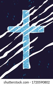 Vector Cross Illustration Textured Background Stock Vector (Royalty ...
