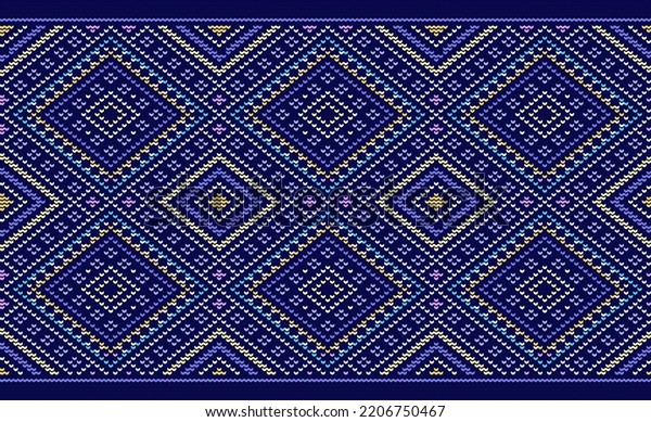 Vector Cross Stitch Ornate Background Knitted Stock Vector (Royalty ...