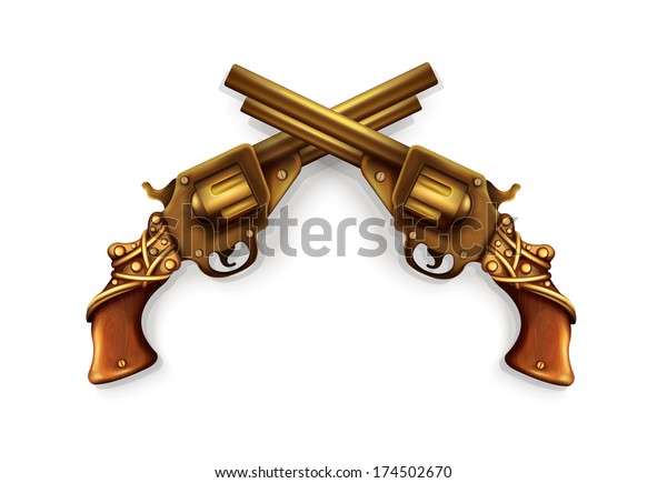 Vector Crossed Revolvers Stock Vector (Royalty Free) 174502670
