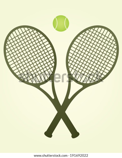 Vector Crossed Tennis Racket Ball Set Stock Vector (Royalty Free ...
