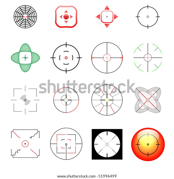 Vector Crosshair Target Collection Wide Range Stock Vector (Royalty ...