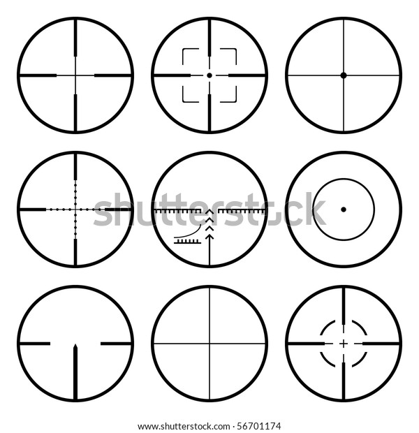 Vector Crosshairs Set Each Crosshair Separated Stock Vector (Royalty ...