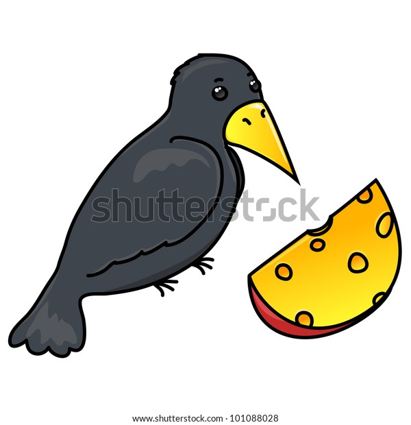Vector Crow Cheese Isolated On White Stock Vector (Royalty Free ...