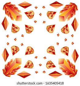 Vector Crystal Gems Frame Border Design Stock Vector (Royalty Free ...
