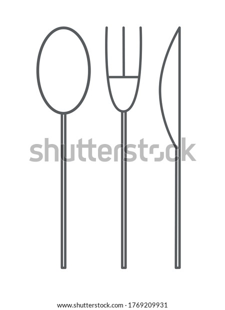 Vector Cultery Set On White Background Stock Vector (Royalty Free ...