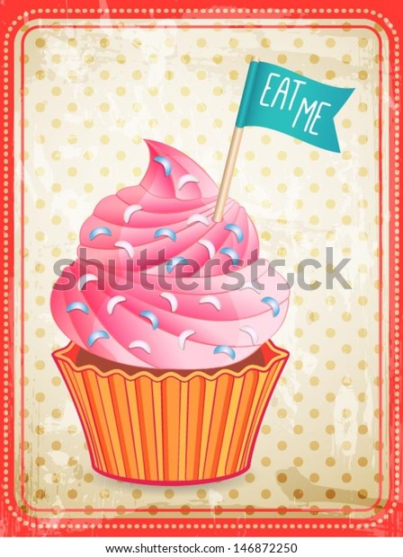 Vector Cupcake Eat Me Sign Stock Vector (Royalty Free) 146872250 ...