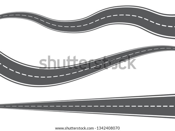 Vector Curved Road White Markings Stock Vector (Royalty Free ...