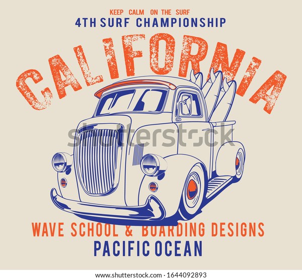 Vector Custom Surf Car Illustration T Stock Vector (Royalty Free ...