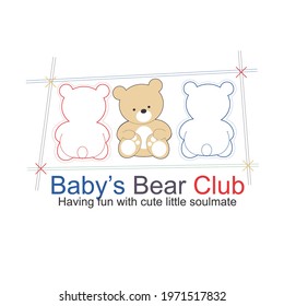 Vector Cute Baby Bear Screen Printing Stock Vector (Royalty Free ...