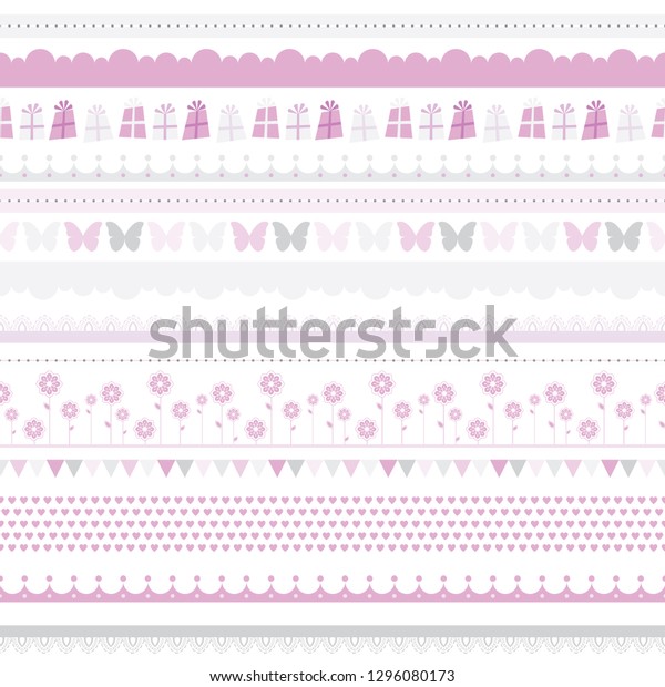 Vector Cute Baby Seamless Border Child Stock Vector (Royalty Free ...