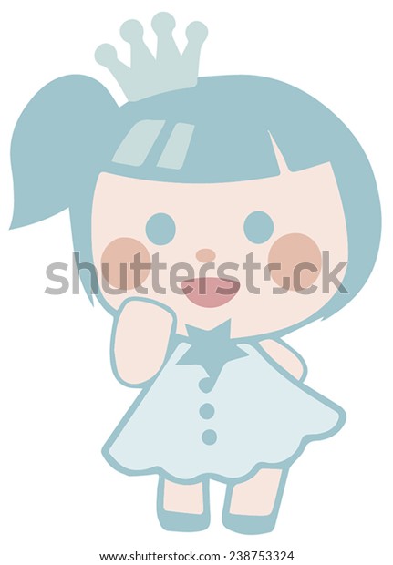 Vector Cute Blue Doll Illustration Stock Vector (Royalty Free ...