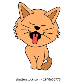 Vector Cute Brown Cartoon Cat Stock Vector (Royalty Free) 1948653775 ...
