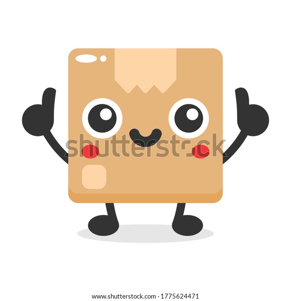 Vector Cute Cardboard Mascot Character Stock Vector (Royalty Free ...