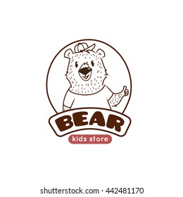 Vector Cute Cartoon Bear Logo Funny Stock Vector (Royalty Free ...