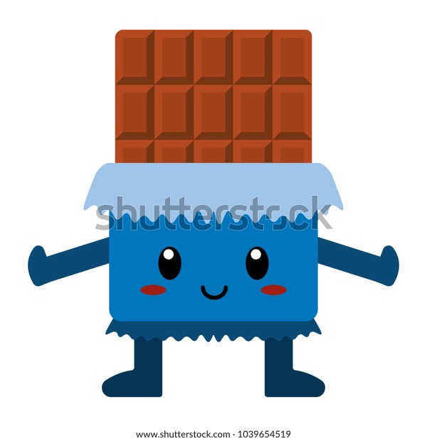 Vector Cute Cartoon Chocolate Bar Isolated Stock Vector (Royalty Free ...