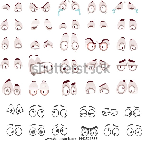 Vector Cute Cartoon Eyes Collection Kids Stock Vector (Royalty Free ...